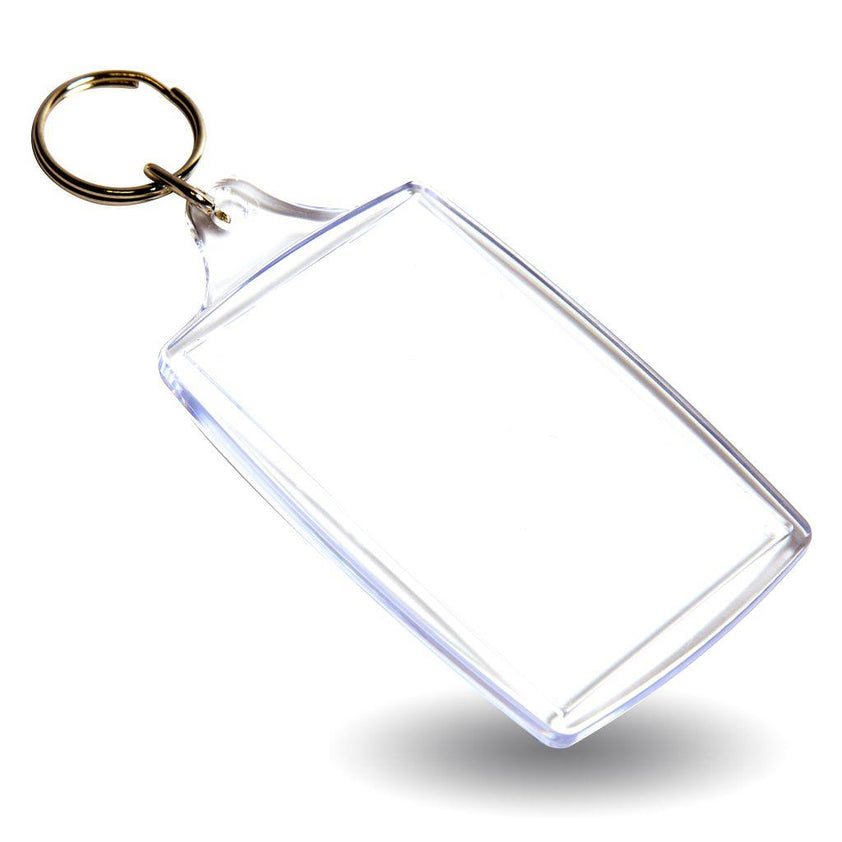 Buy L4 Rectangular Blank Plastic Photo Insert Keyring - 70 x 45mm - Individually Bagged - Pack ...